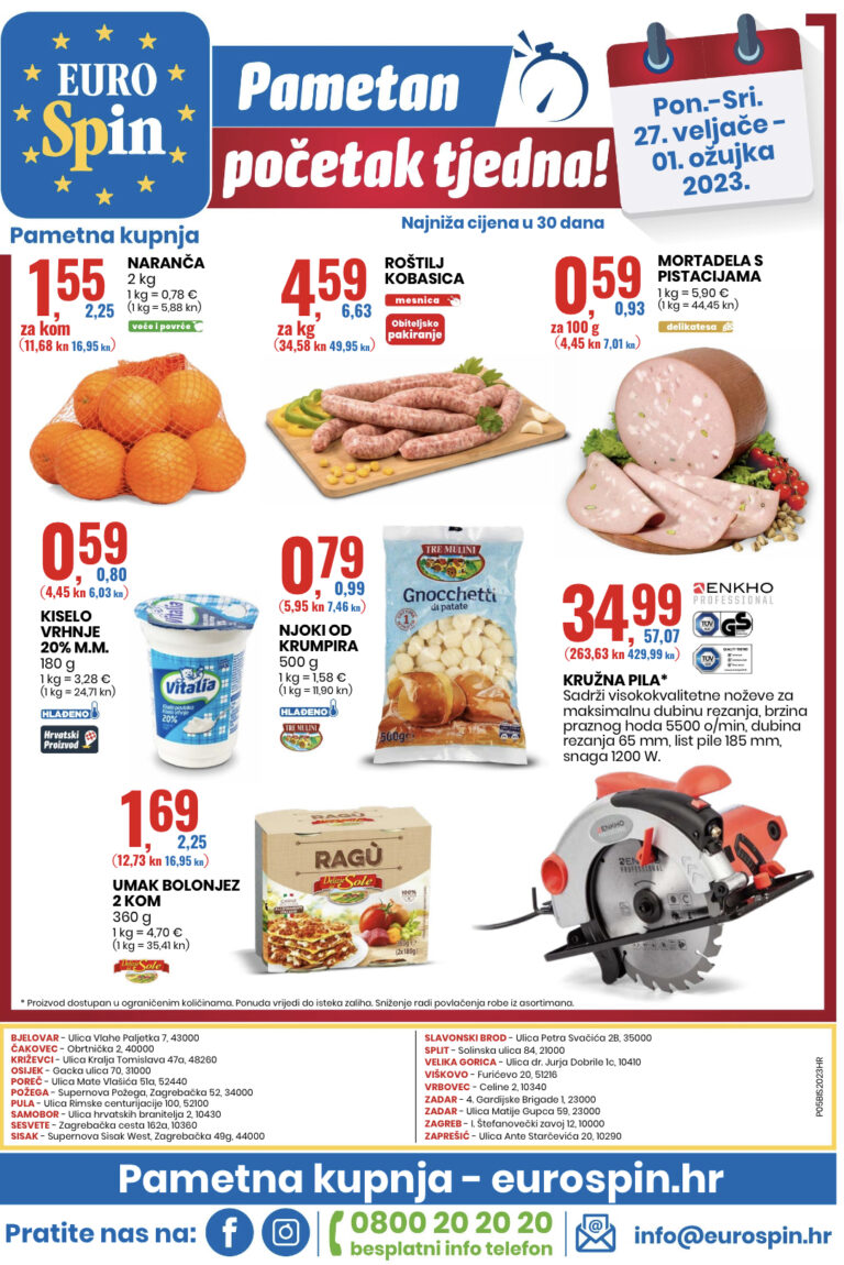 Eurospin akcija za početak tjedna do 01.03.