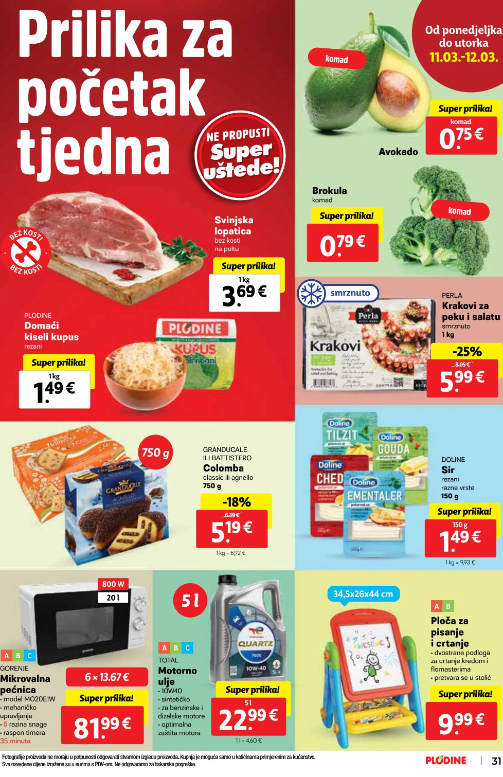 Plodine akcija za početak tjeda do 12.03.