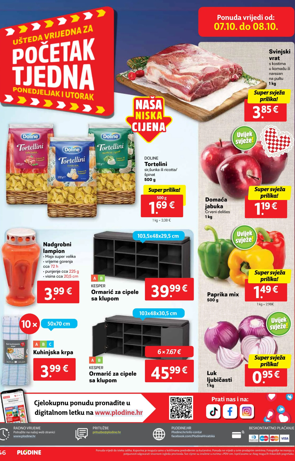 Plodine akcija za početak tjena do 08.10.