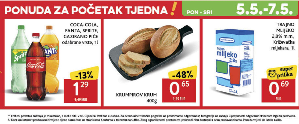 Konzum akcija za početak tjedna do 21.05.