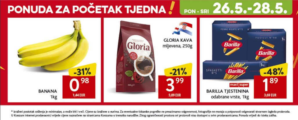 Konzum akcija za početak tjedna do 28.05.