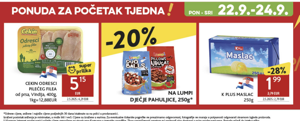 Konzum akcija za početak tjedna do 24.09.