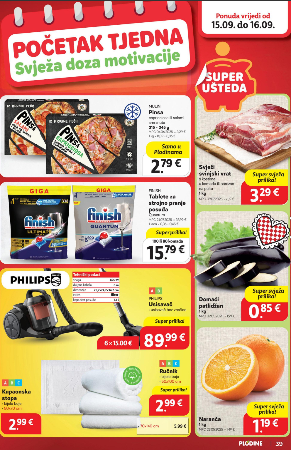 Plodine akcija za početak tjedna do 16.09.