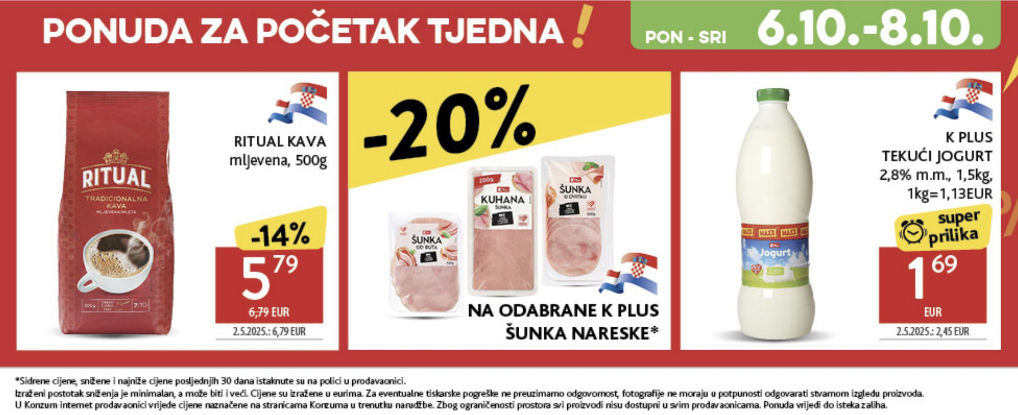 Konzum akcija za početak tjedna do 08.10.