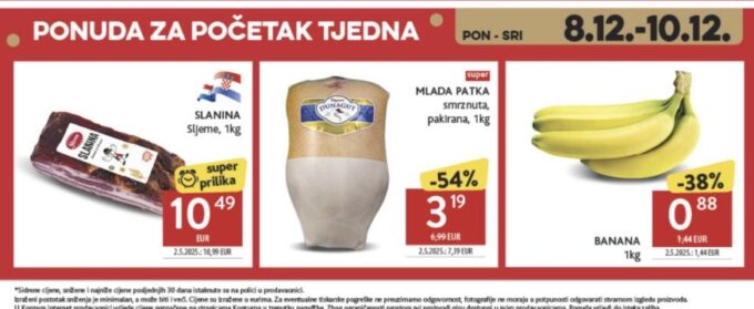 Konzum akcija za početak tjedna do 10.12.